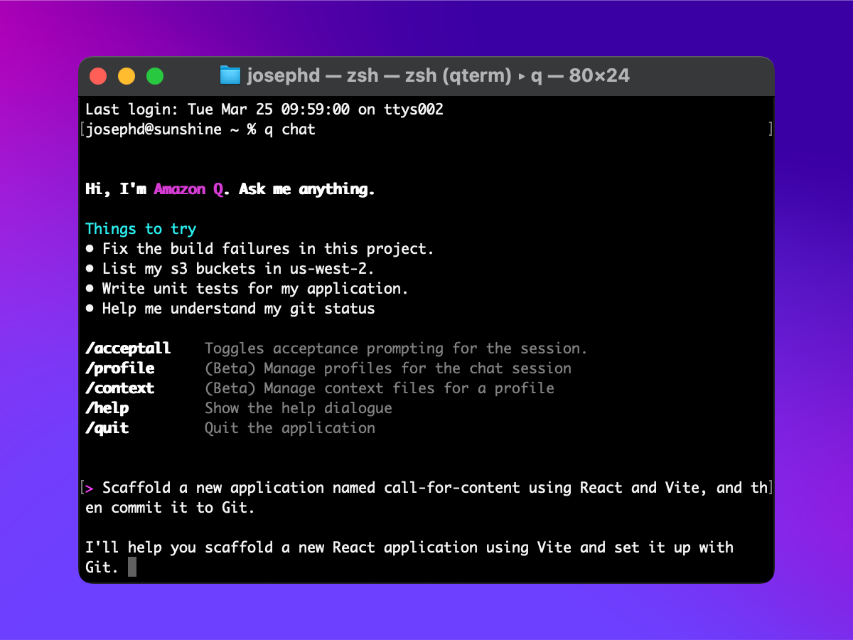 Amazon Q Developer for CLI | AWS Developer Center Amazon Q Developer for CLI | AWS Developer Center